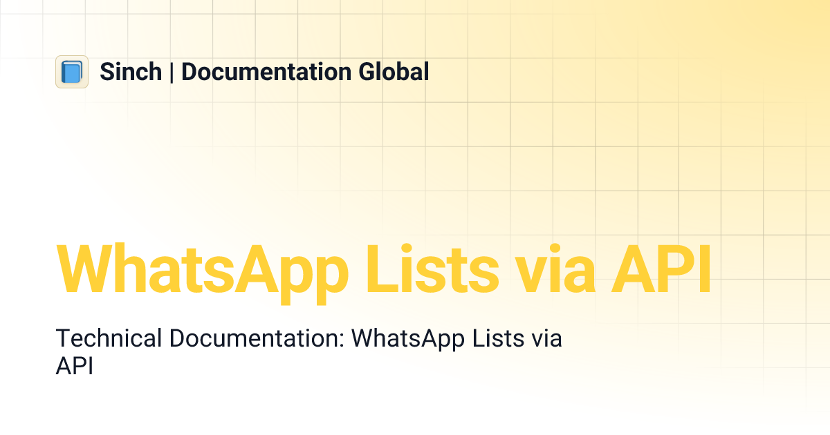 WhatsApp Lists via API | Sinch | Documentation Global