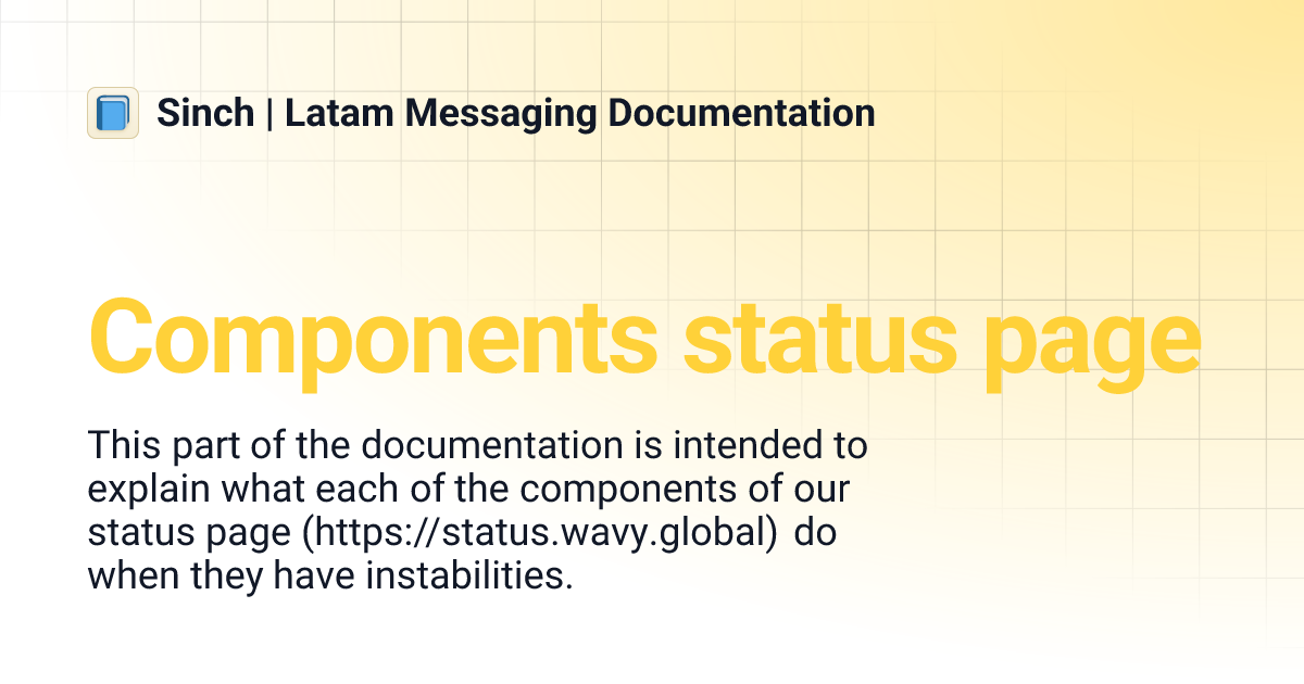 Components status page | Sinch | Documentation Global